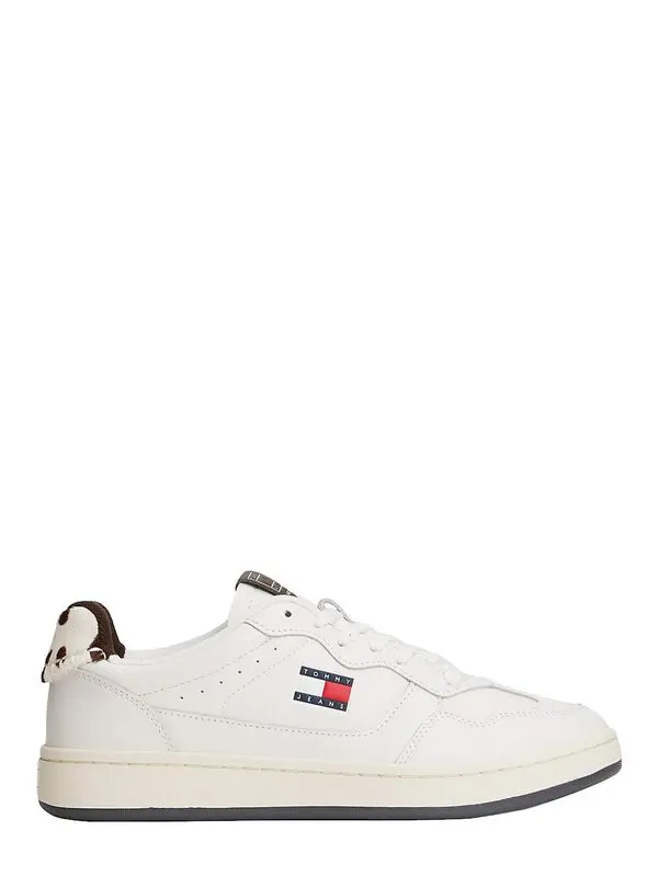 Tommy Hilfiger Retro Leather Court Sneaker - Ecru/dark Coffee