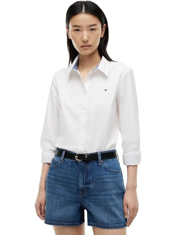 Tommy Hilfiger Regular Fit Stretch Oxford Shirt - Optic White