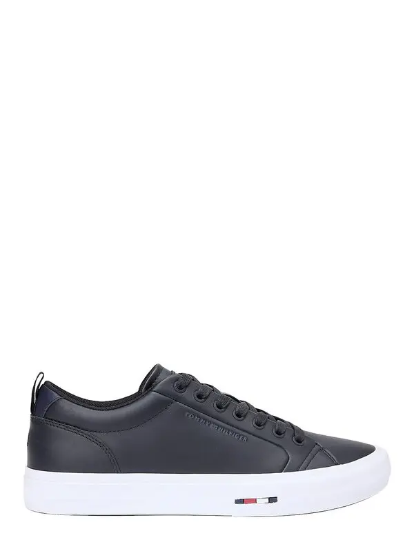 Tommy Hilfiger Vulcanized Leather Sneakers - Black