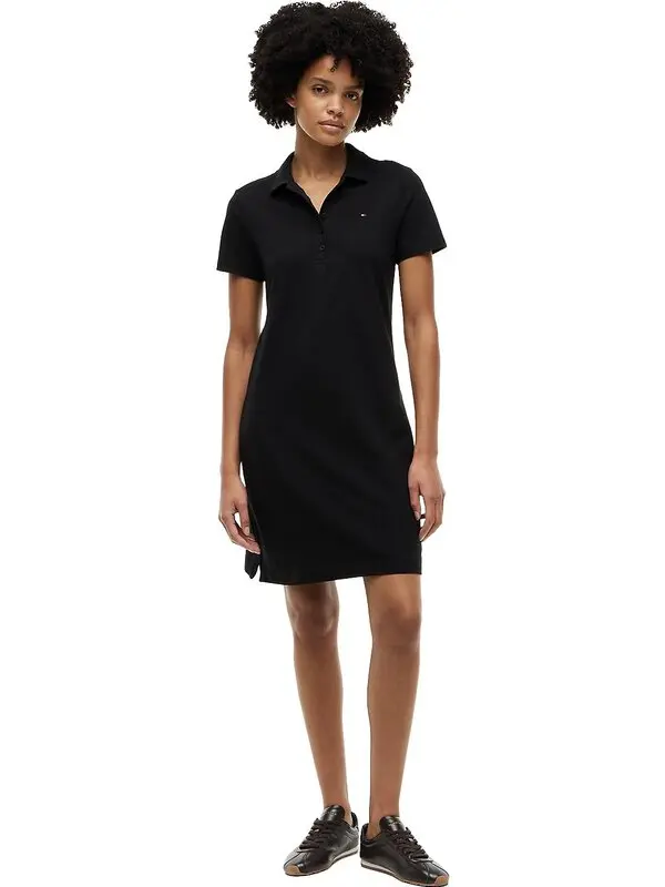 Tommy Hilfiger Classic Fit Stretch Cotton Polo Dress - Black