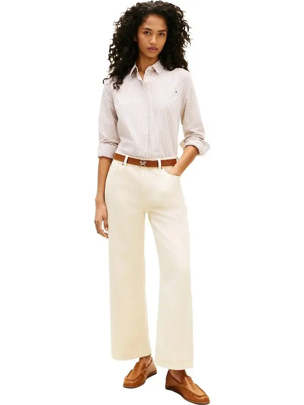Tommy Hilfiger Garment-dyed High-rise Wide Leg Jeans - Butter Yellow Pigment