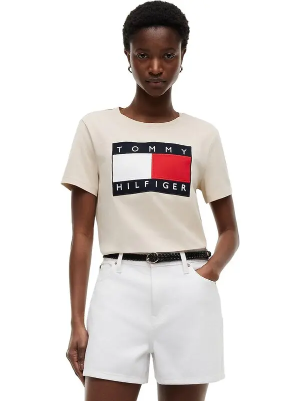 Tommy Hilfiger Big Flag Logo T-shirt - Classic Beige