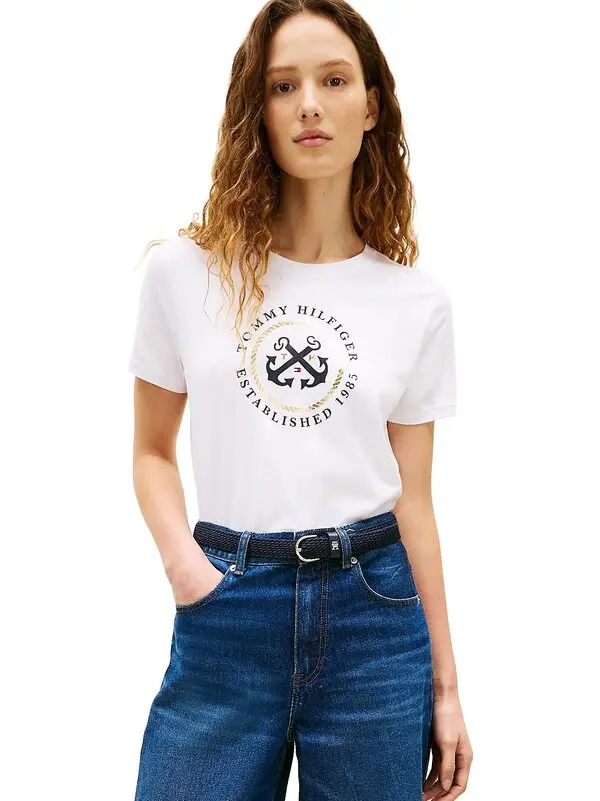 Tommy Hilfiger Anchor Logo T-shirt - Optic White