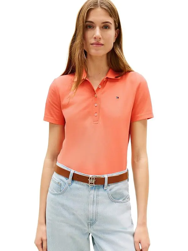 Tommy Hilfiger Slim Fit Stretch-cotton Polo - Sweet Nectarine