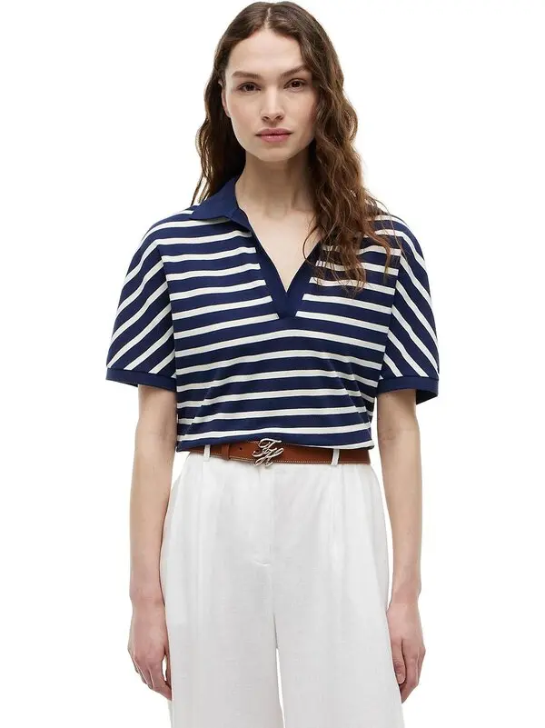 Tommy Hilfiger Striped Relaxed Fit Polo - Preppy Navy Combo