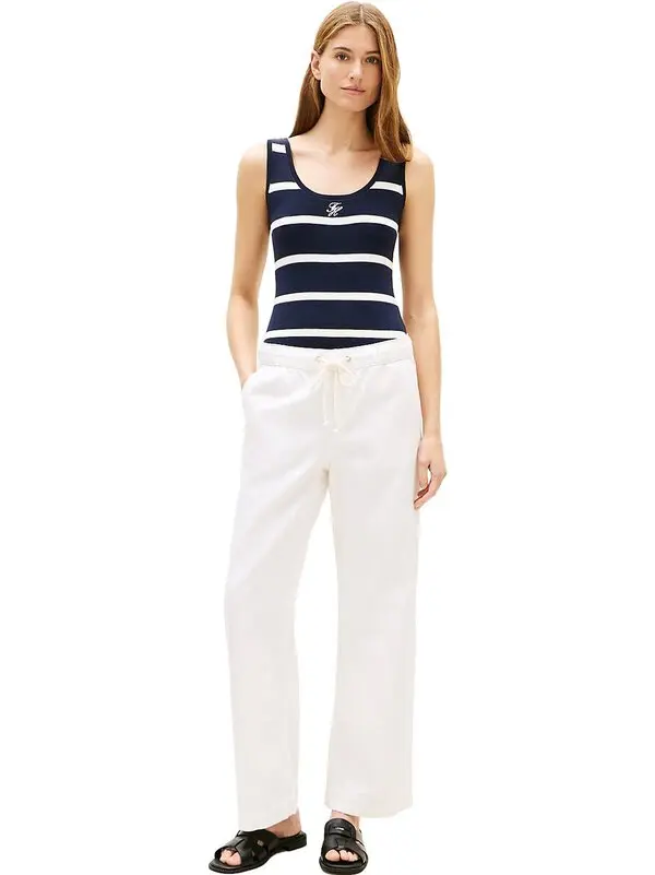 Tommy Hilfiger Wide Leg Pull-on Jeans - White