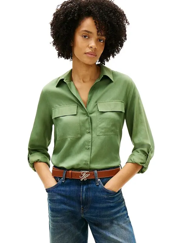 Tommy Hilfiger Lightweight Utility Shirt - Desert Olive