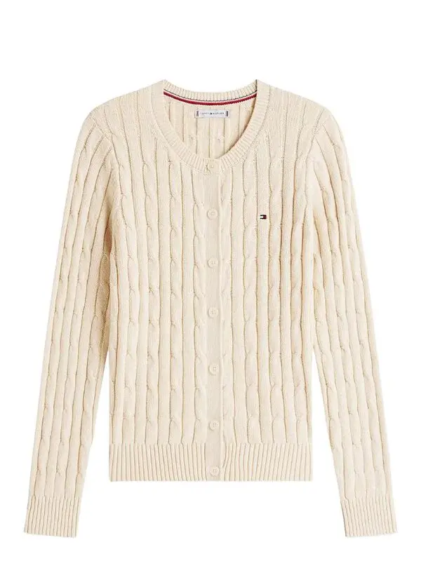 Tommy Hilfiger Cable Knit Cardigan - Beige Heather