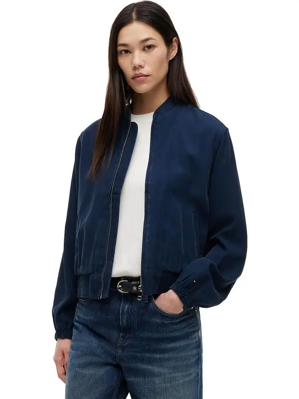 Tommy Hilfiger Sueded Twill Bomber Jacket - Navy