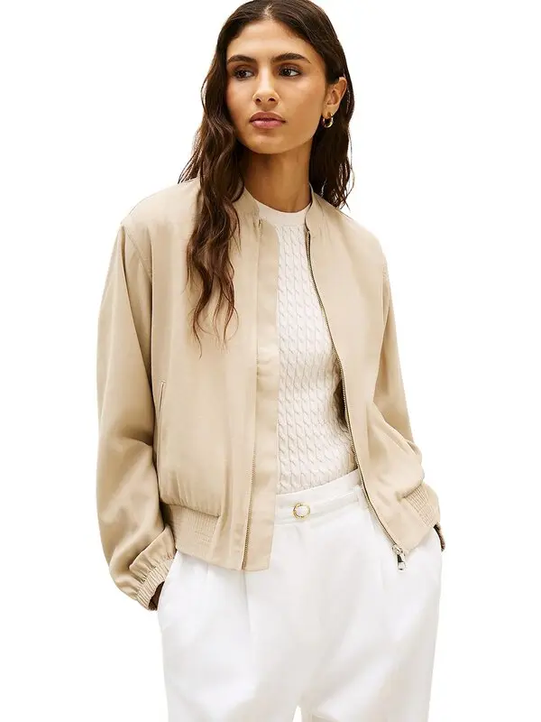 Tommy Hilfiger Zip-up Bomber Jacket - Sandalwood