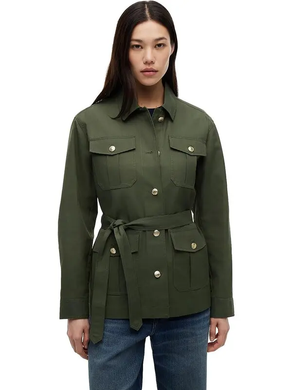 Tommy Hilfiger Water-resistant Belted Utility Jacket - Ancient Fir