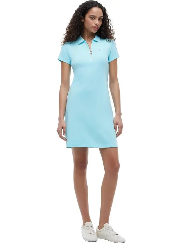 Tommy Hilfiger Zip Polo Dress - Soft Turquoise