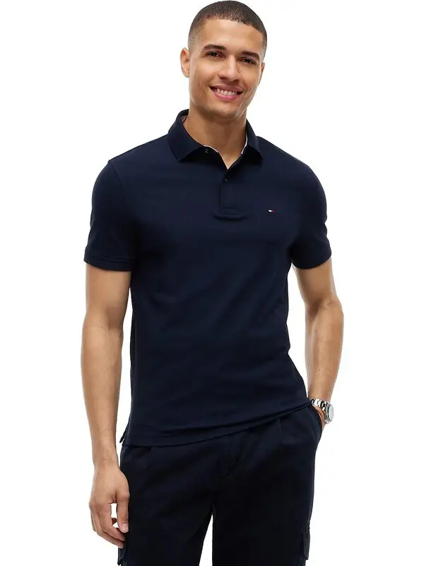 Tommy Hilfiger Regular Fit Stretch Tommy Polo - Navy