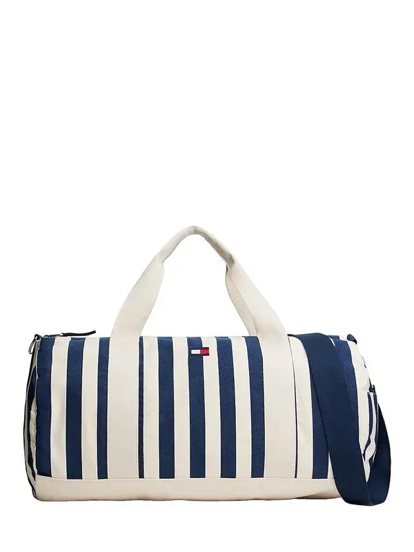 Tommy Hilfiger Nautical Stripe Canvas Duffle Bag - Natural/carbon Navy