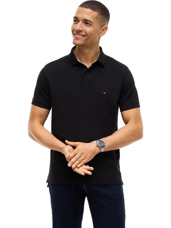 Tommy Hilfiger Regular Fit Stretch Tommy Polo - Black