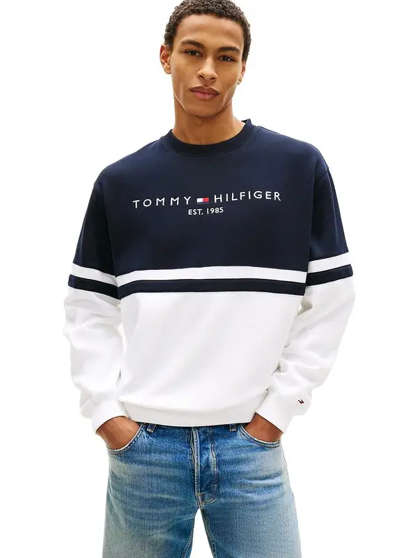 Tommy Hilfiger Colorblock Logo Sweatshirt - Navy