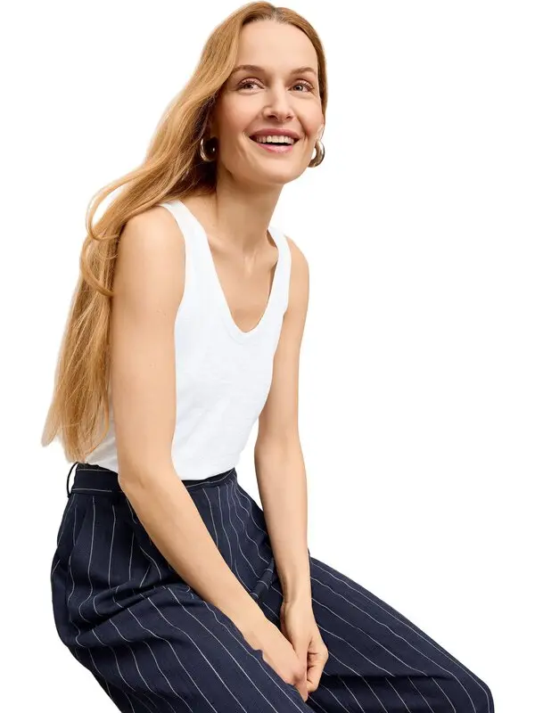 M.M.LAFLEUR The Wyatt Tank In Organic Cotton Slub - White
