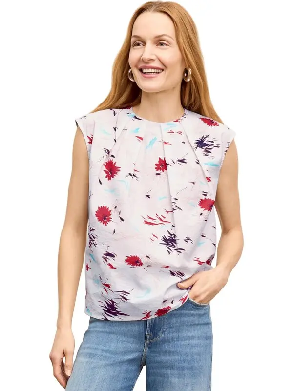 M.M.LAFLEUR Printed Voile Summer Blouse - Brushed Floral
