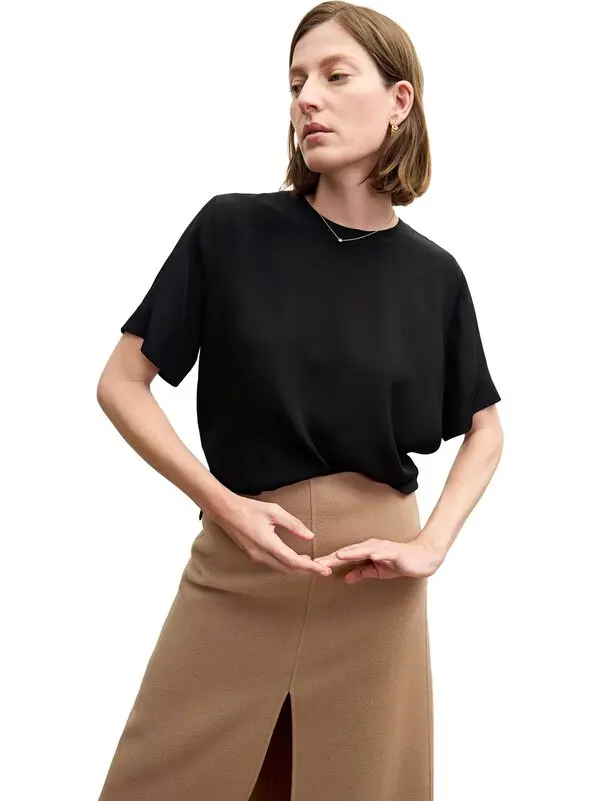 M.M.LAFLEUR The Annika Washable Silk Top - Black