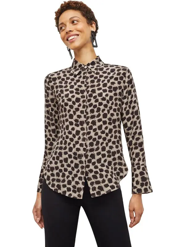 M.M.LAFLEUR The Tatum Silk Shirt - Sahara Print