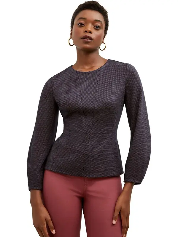 M.M.LAFLEUR Rashida Top Stretch Foulard Knit - Navy Multi