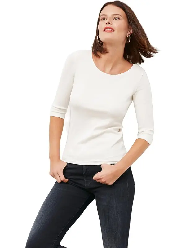M.M.LAFLEUR The Soyoung Ribbed Pima Cotton T-shirt - Ivory