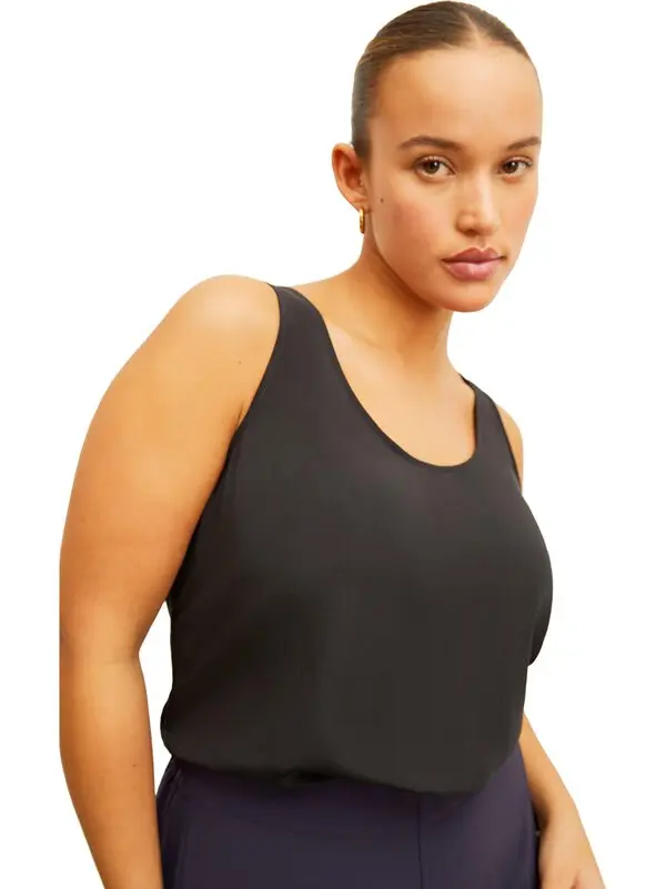 M.M.LAFLEUR Vicky Washable Silk Tank - Black