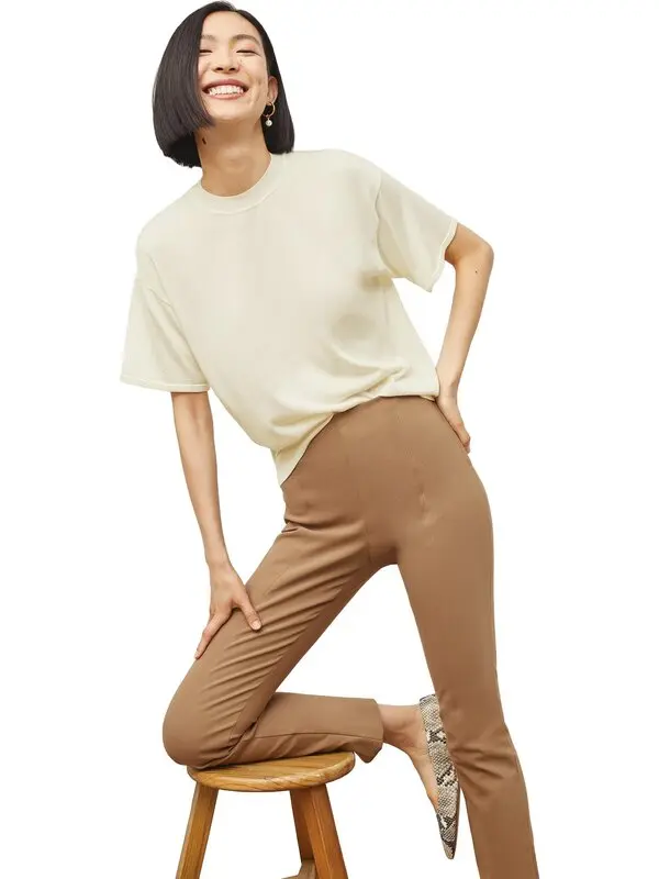 M.M.LAFLEUR Foster Cigarette Pants In Powerstretch - Saddle