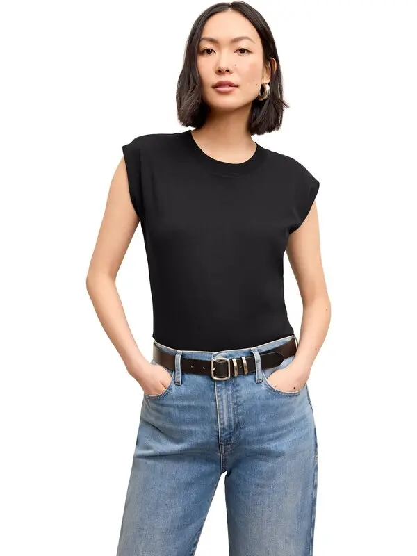 M.M.LAFLEUR Alina Organic Pima Cotton Muscle Tee - Black