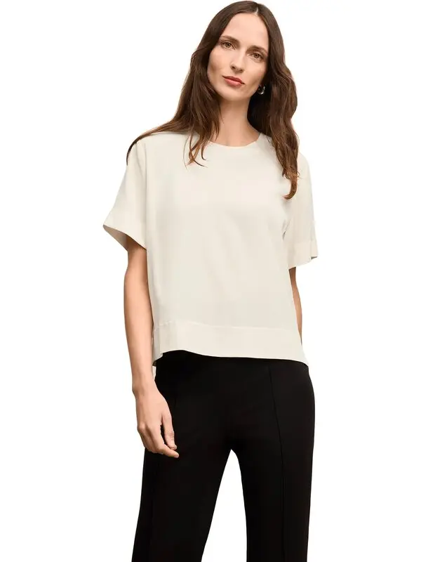 M.M.LAFLEUR Annika Washable Silk T-shirt - Ivory