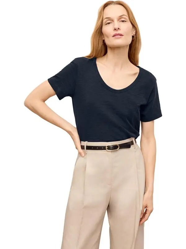 M.M.LAFLEUR Kenya Organic Cotton Slub T-shirt - Dark Navy