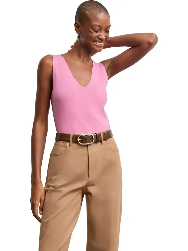 M.M.LAFLEUR The Alecia V-neck Tank Eco 365knit - Lotus