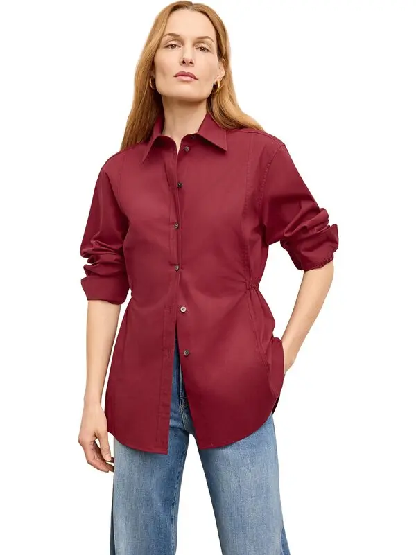 M.M.LAFLEUR The Bentley Al Fresco Cotton Poplin Shirt - Cinnabar