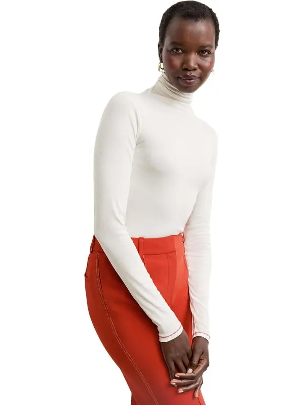 M.M.LAFLEUR The Axam Layering Turtleneck - Ivory/red