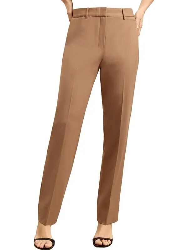 M.M.LAFLEUR The Smith Straight Leg Trousers In Washable Wool Twill - Saddle