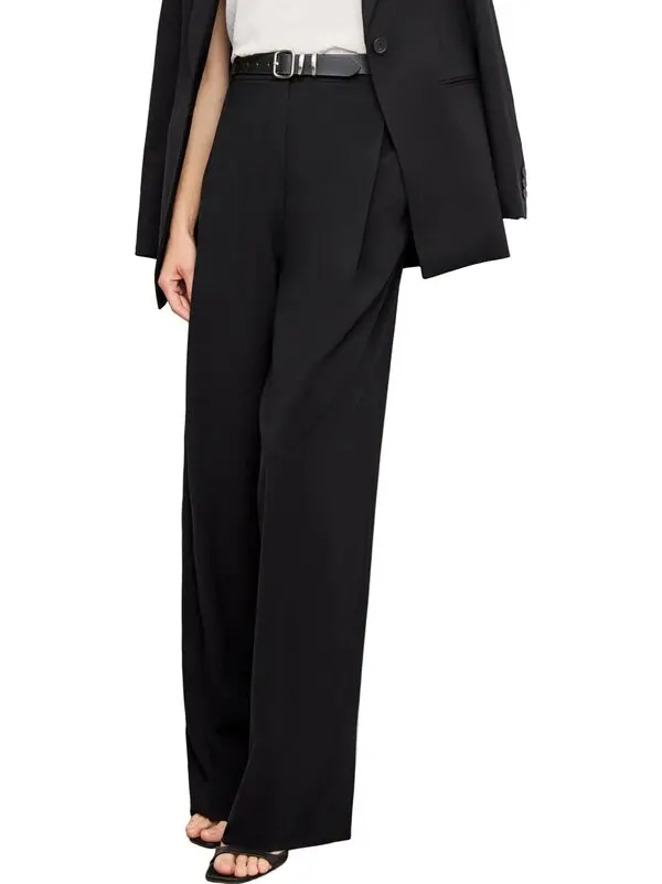 M.M.LAFLEUR Rina Sculptural Wide-leg Trousers - Black