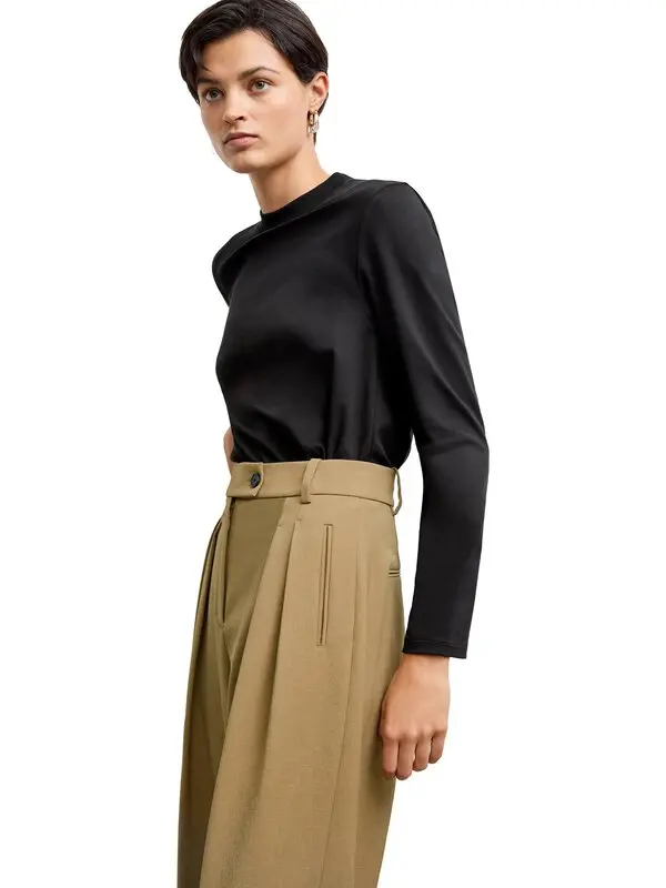 M.M.LAFLEUR The Raquel Long-sleeve Tee In Organic Pima Cotton - Black