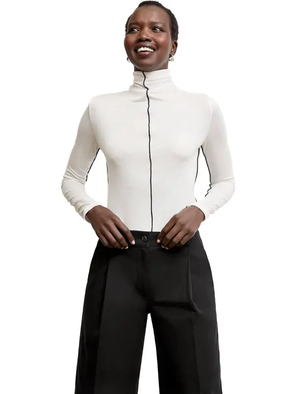 M.M.LAFLEUR The Natasha Contrast Turtleneck Cloud Jersey - One-color