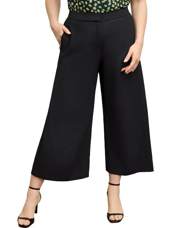 M.M.LAFLEUR Zhou Culotte In Eco Soft Wave Fabric - Black Soft Wave