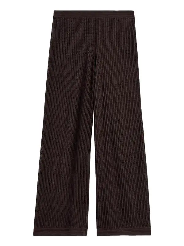 Cos Ribbed Open-knit Wide-leg Pants - Brown