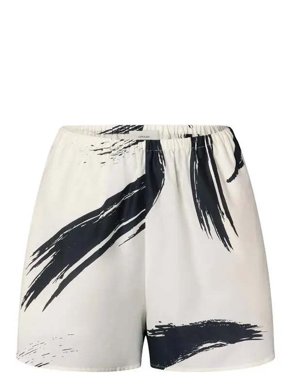 Loulou De Saison Abstract Print Elasticated Shorts - Black & White