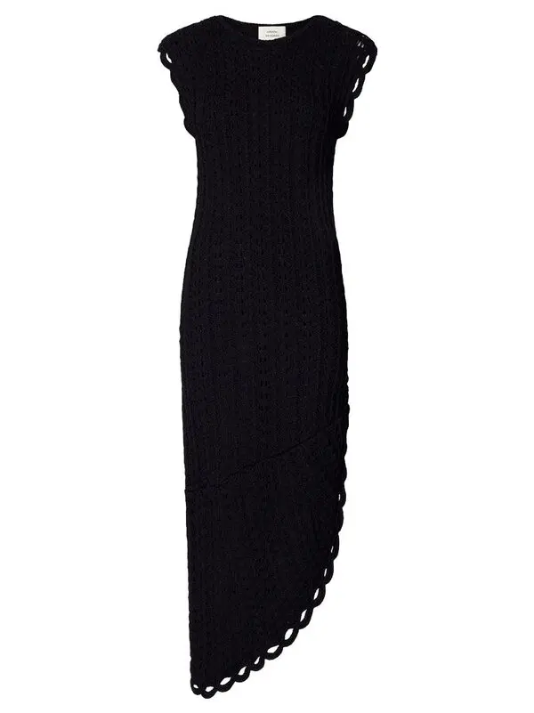 Loulou De Saison Malena Crochet Midi Dress - Black