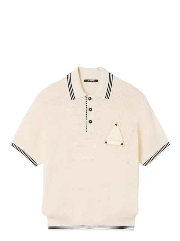 Jacquemus The Voilier Sailboat Badge Polo Off White - Cream