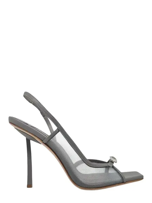 LE SILLA Crystal-buckle Mesh Slingback Sandals - Grey