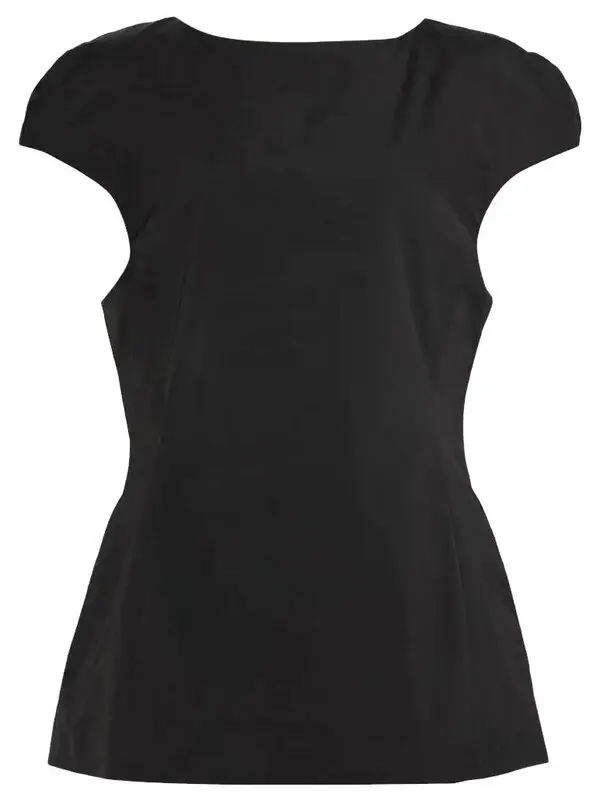 AMOMENTO Taffeta Cap-sleeve Mini Dress - Black