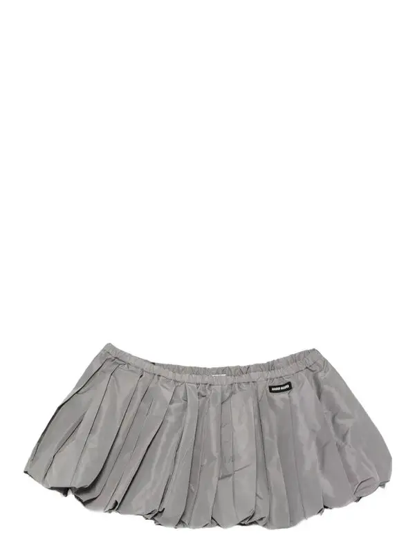 Miu Miu Pleated Puff-ball Mini Skirt - Grey