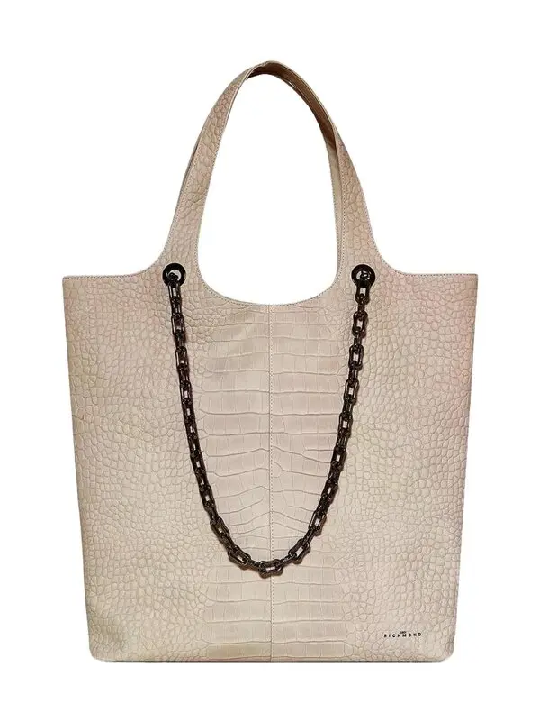 John Richmond Crocodile-effect Tote Bag - Neutrals