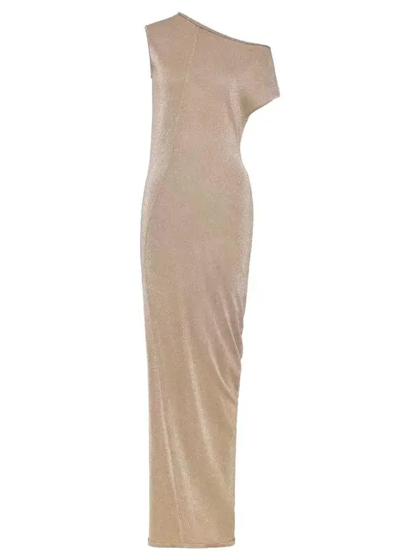 MAISON MARGIELA Shimmer-knit Draped Maxi Dress - Neutrals