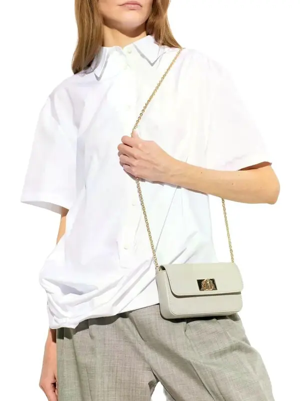 Furla 1927 Mini Leather Shoulder Bag - Grey