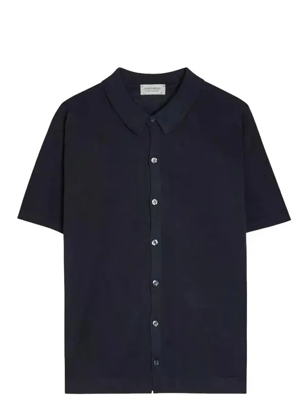John Smedley Folke Short-sleeve Polo Shirt - Blue